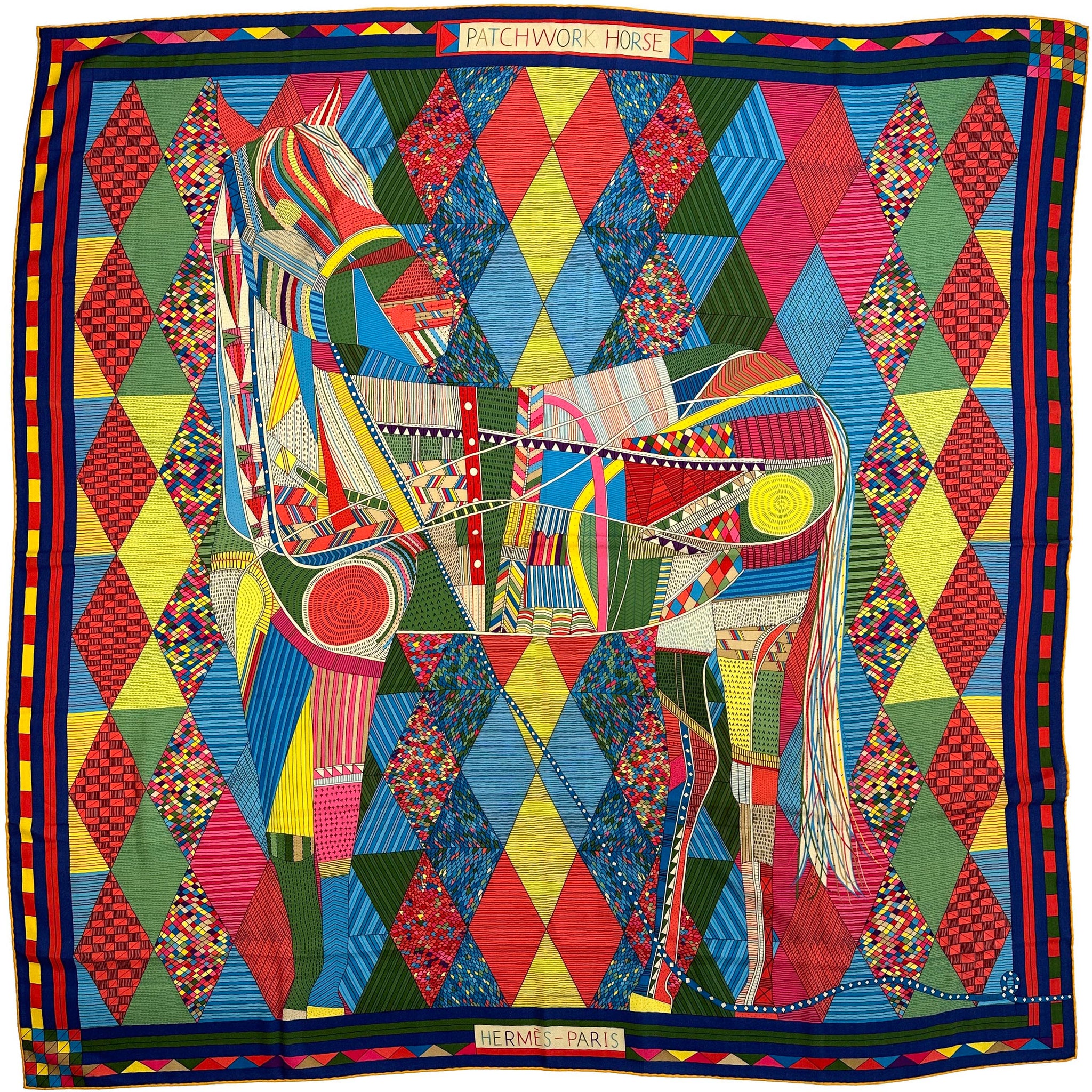 Hermès Patchwork Horse Cashmere Silk 140
