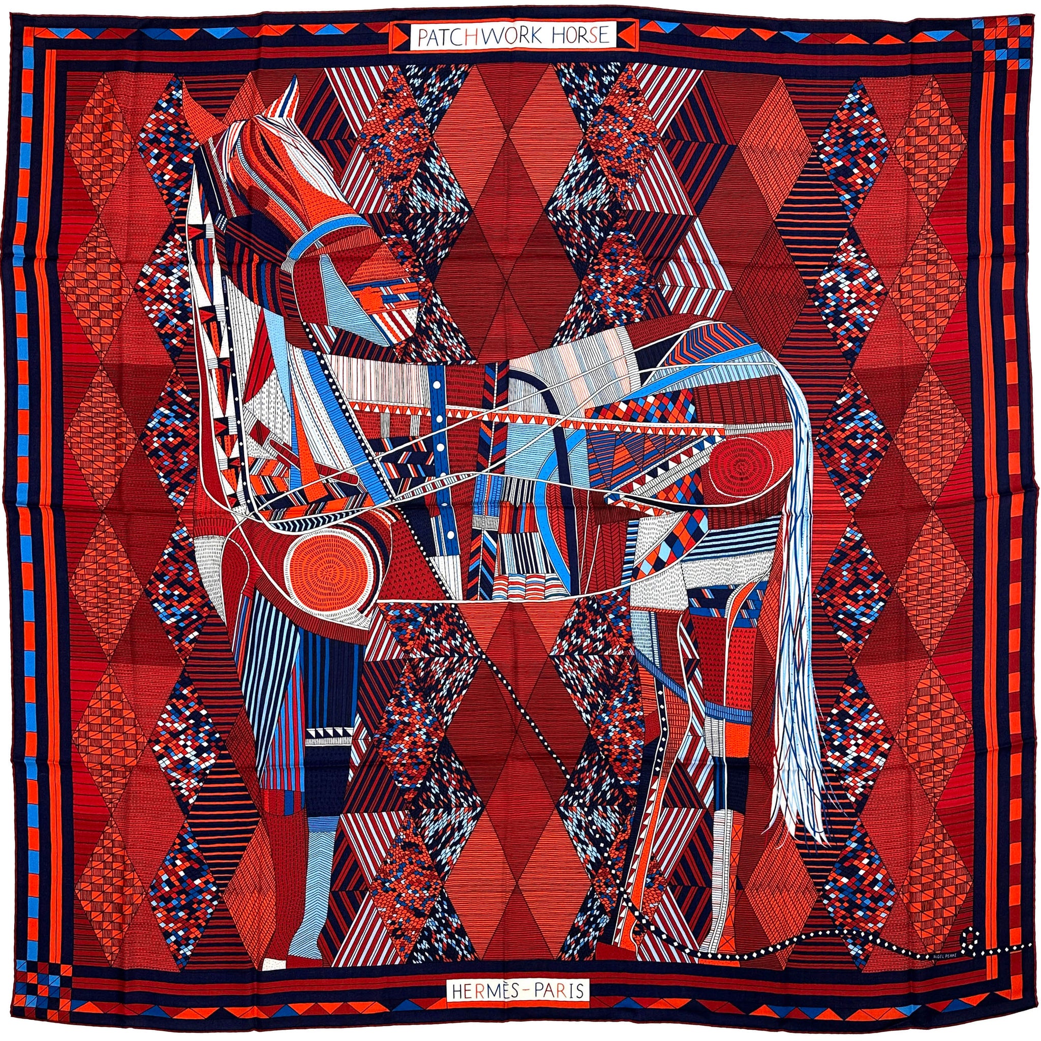 Hermès Patchwork Horse Cashmere Silk 140