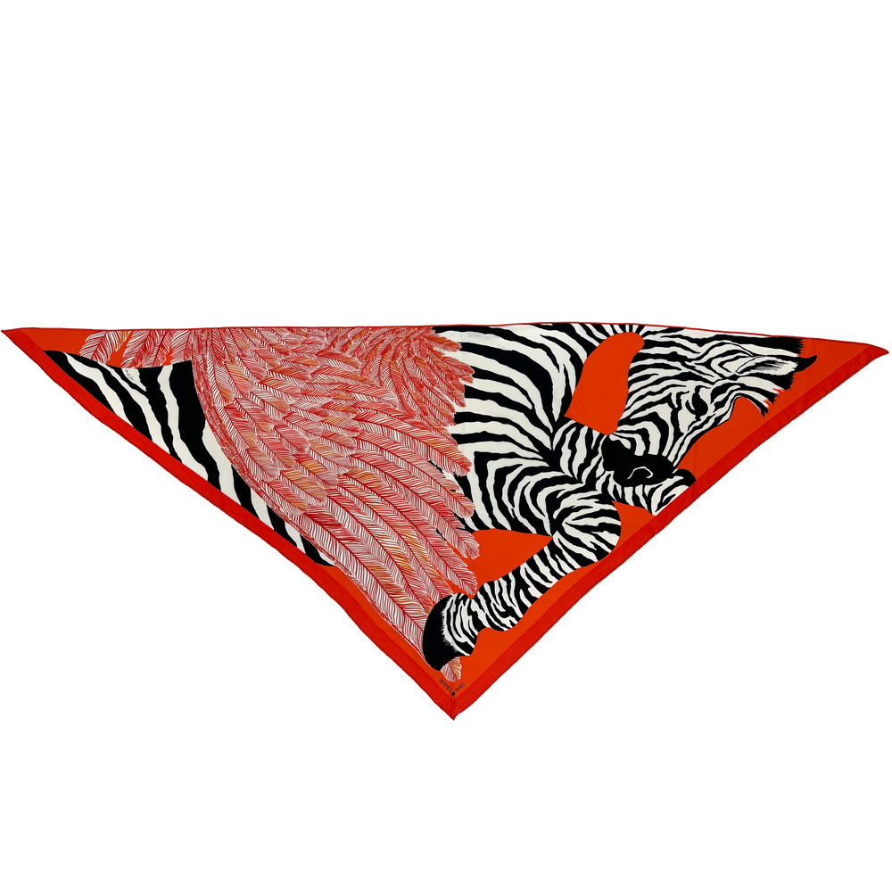 Hermès Zebra Pegasus Cashmere Silk Giant Triangle